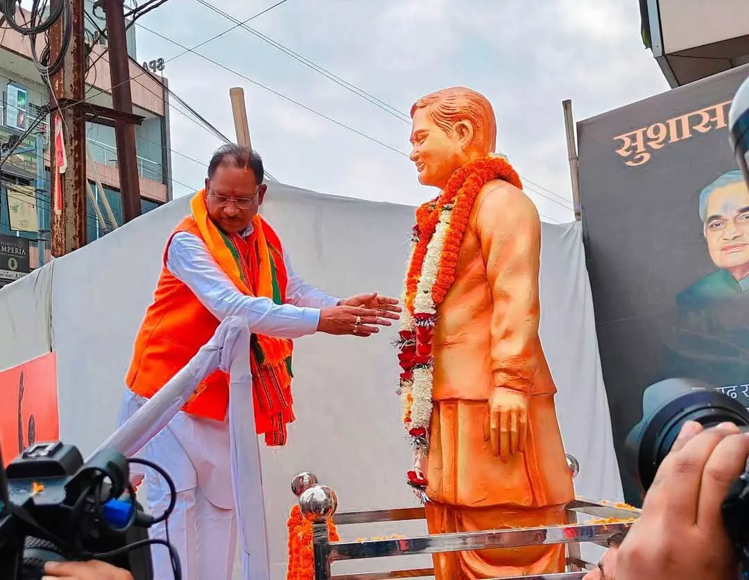 CM Sai garlanded the statue of Atal ji – middayonline